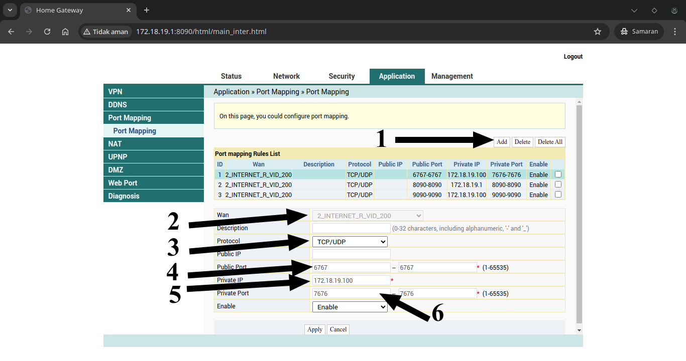 CARA SETTING DDNS DAN PORT FORWARDING DI ONT/MODEM – WAPINDO.MY.ID